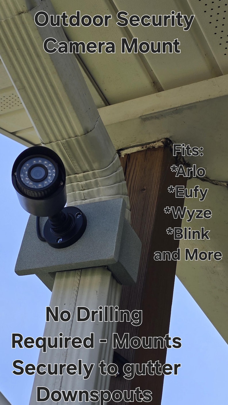 Security Camera Mount for 3" Gutter Downspouts: Granite Color - Etsy