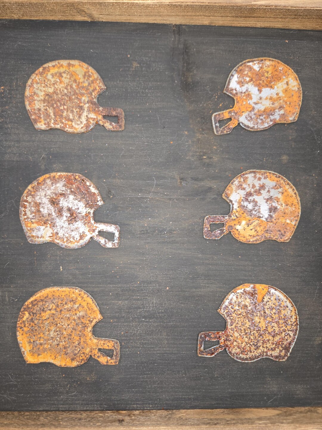 Football Helmet - Rusty Metal - Etsy