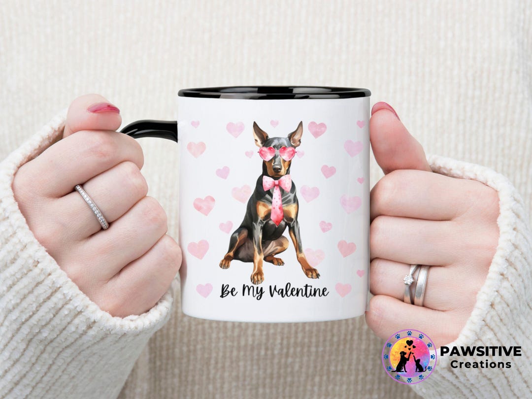 Doberman Pinscher Valentines Day Gift, Dog Lover Coffee Mug for Her ...