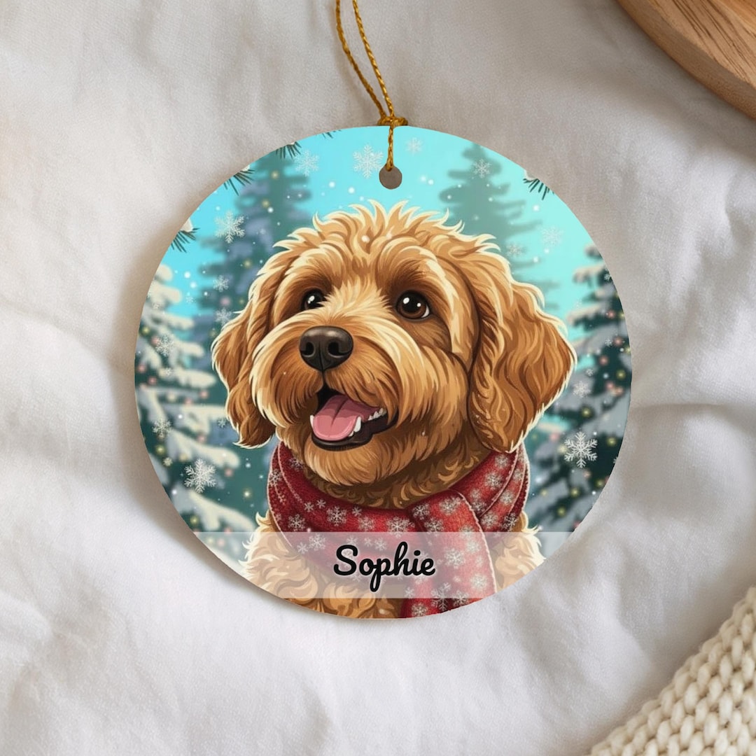 Mini Labradoodle Ornament, Personalized Dog Christmas Gift, Festive Pet ...