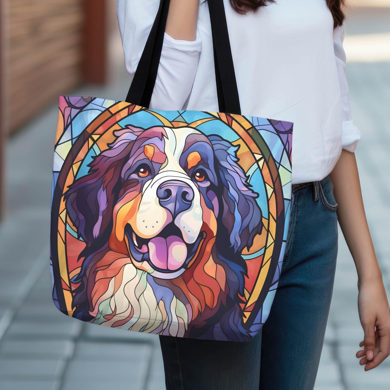 Bernese Mountain Dog Tote Bag, Berner Pet Mom Gift for Her, Stained ...