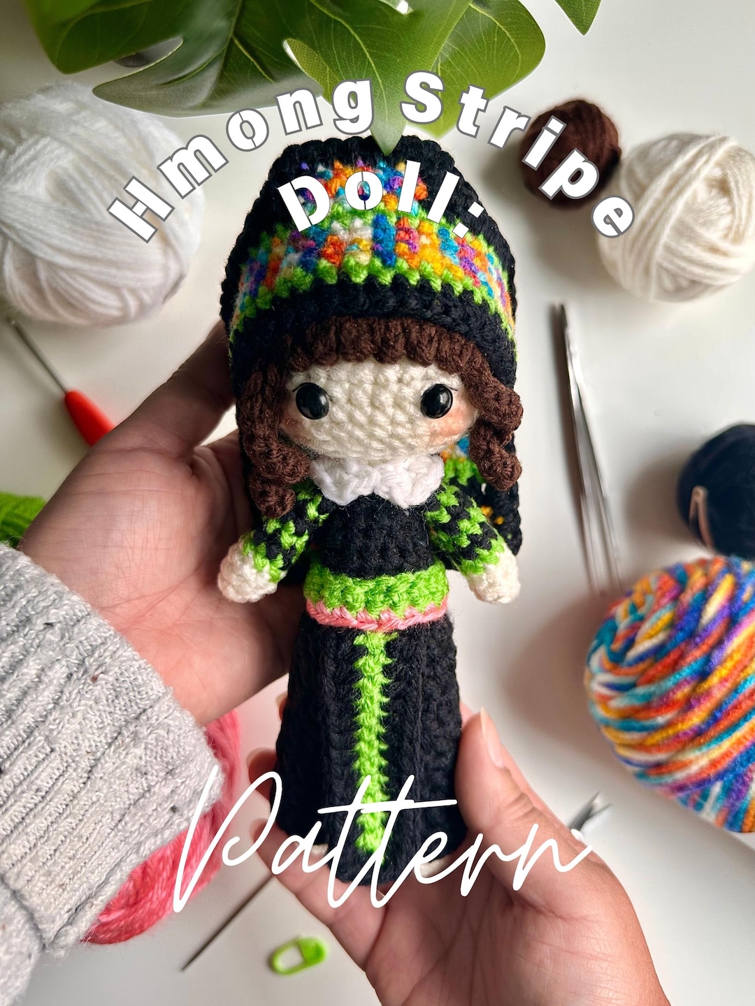 Hmong Stripe Doll Crochet Pattern - PDF - Etsy
