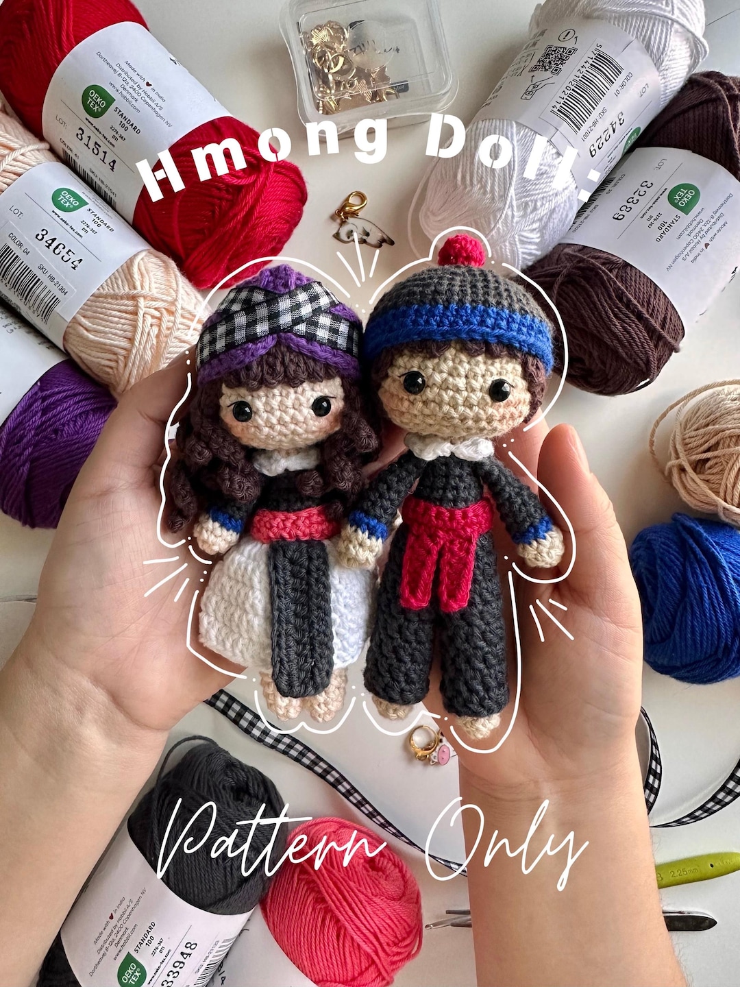 Hmong Doll Couple Crochet Pattern - PDF - Etsy