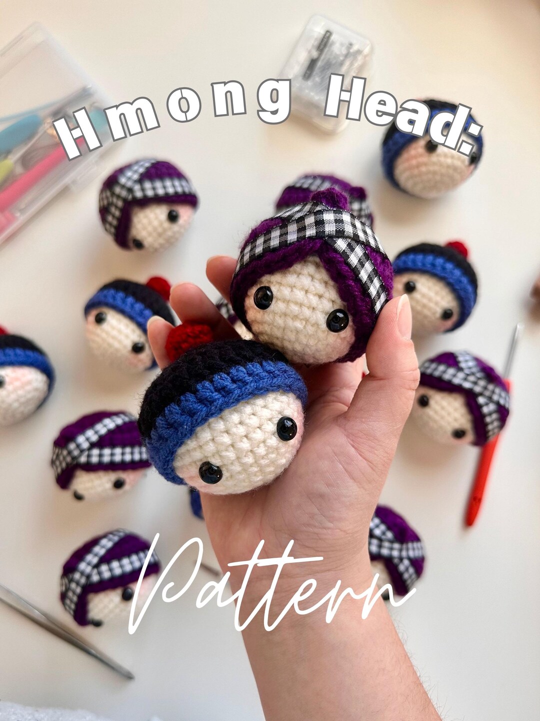 Hmong Couple Heads Crochet Pattern - PDF - Etsy