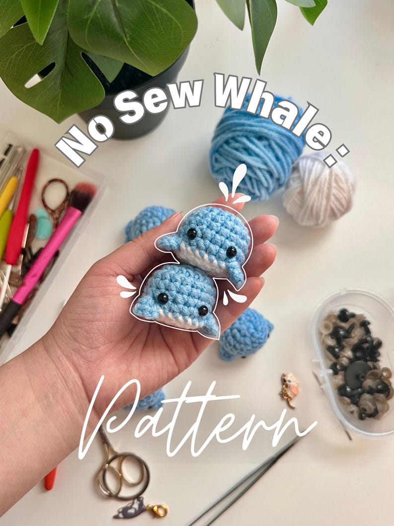 Easy, Beginner Friendly, No Sew Mini Whale Crochet Pattern - PDF - Etsy