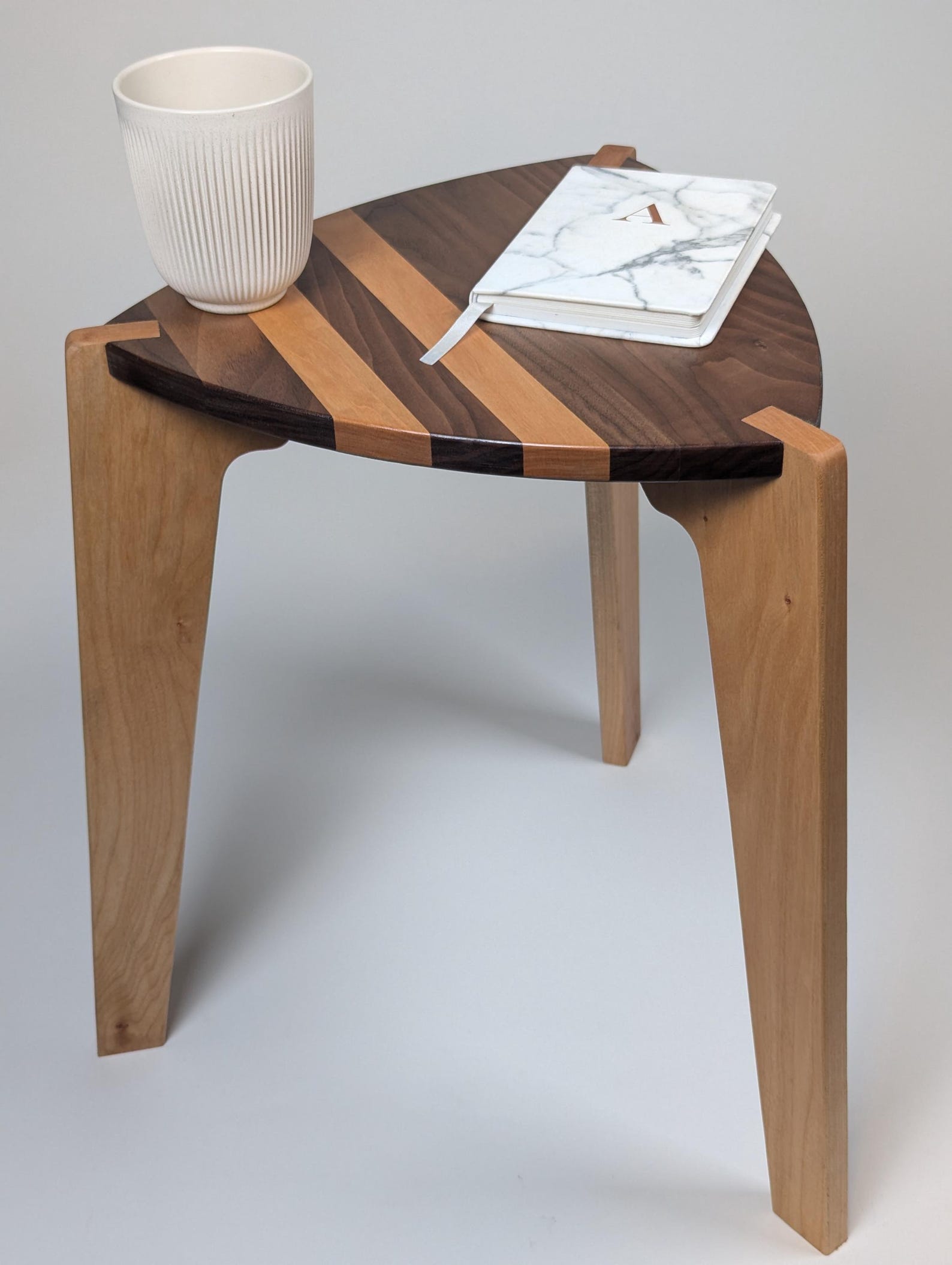 Walnut+maple Table-end Table-nightstand-plant Stand-small Table ...