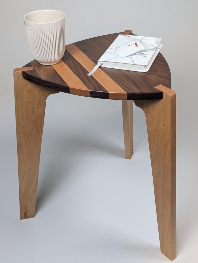 Walnut+maple Table-end Table-nightstand-plant Stand-small Table ...