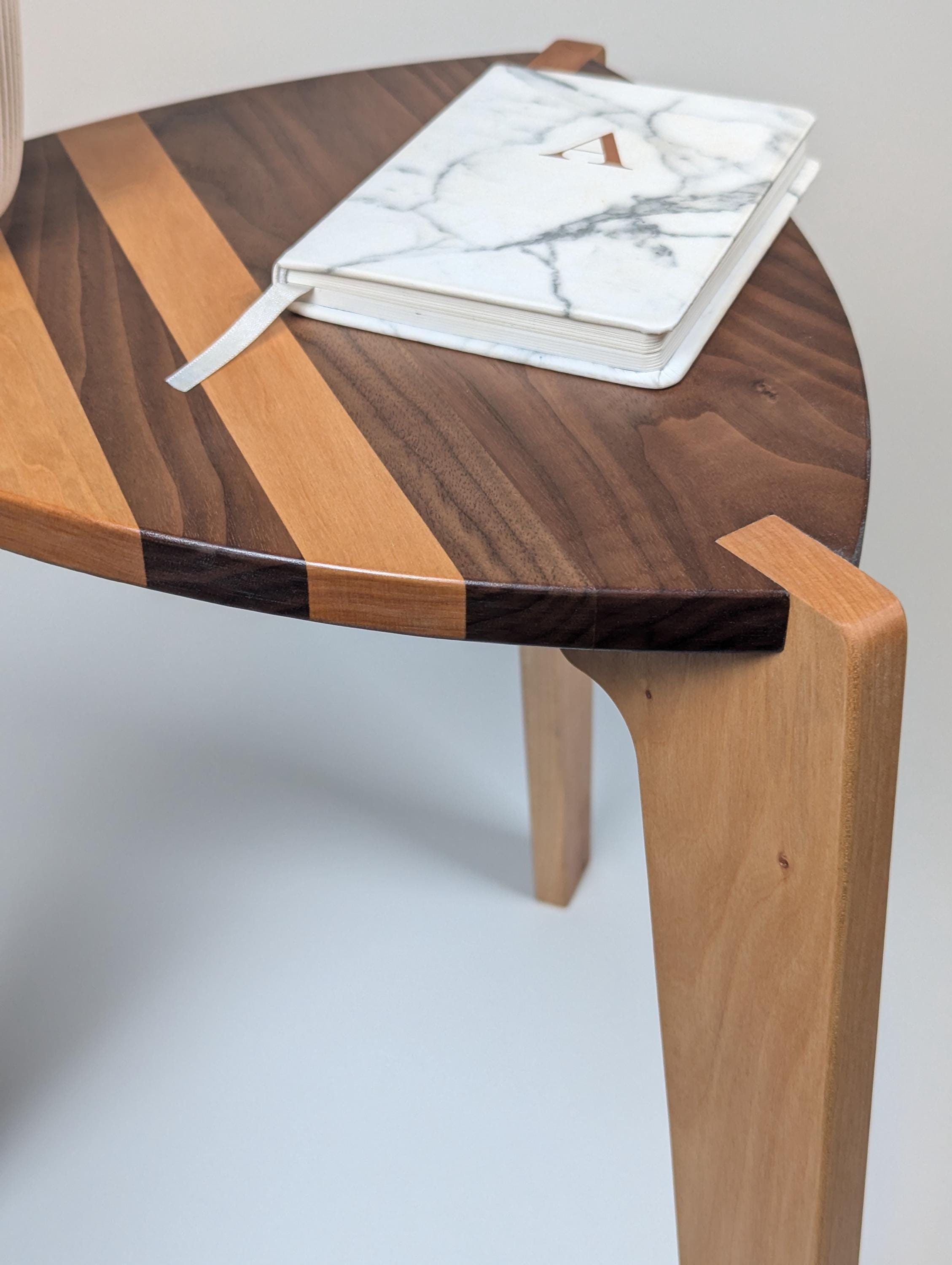 Walnut+maple Table-end Table-nightstand-plant Stand-small Table ...