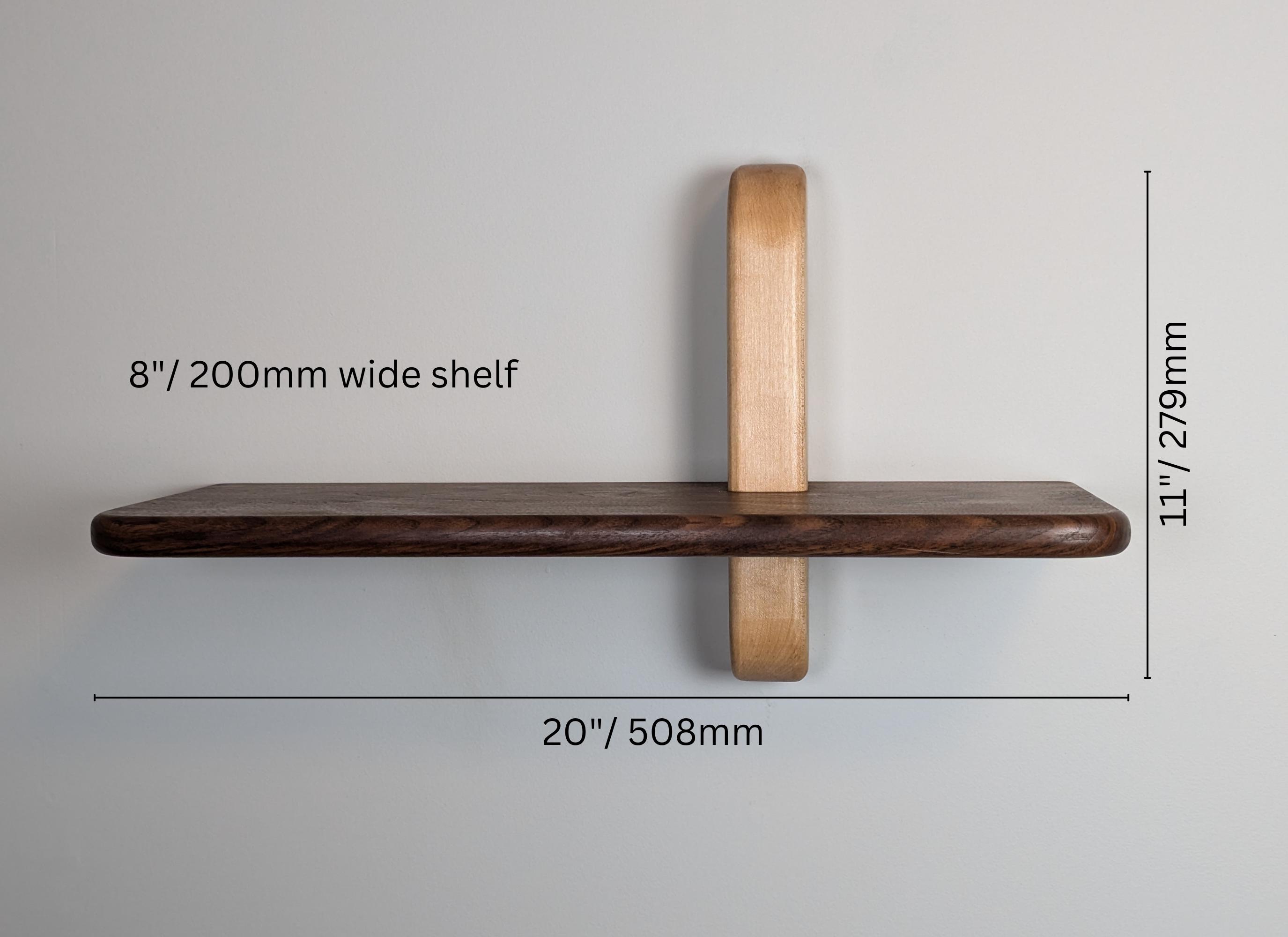 Walnut and Maple Floating Shelf-asymmetrical Shelf-plant Shelf-entry ...