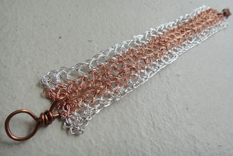 Crochet Bracelet Copper Wire Silver Wire Cuff Bracelet - Etsy