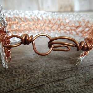 Crochet Bracelet Copper Wire, Silver Wire, Cuff Bracelet, Crochet ...
