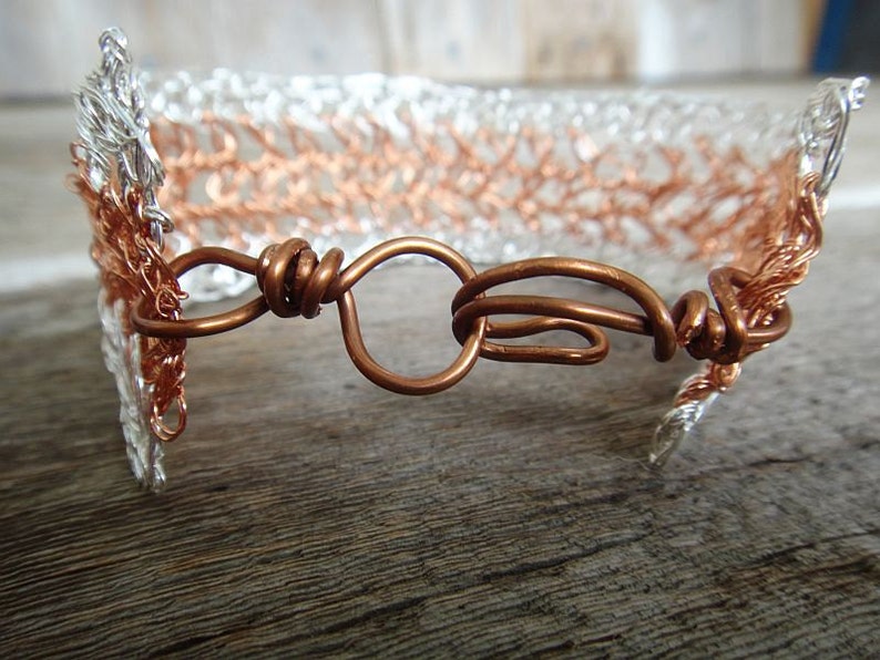 Crochet Bracelet Copper Wire, Silver Wire, Cuff Bracelet, Crochet ...