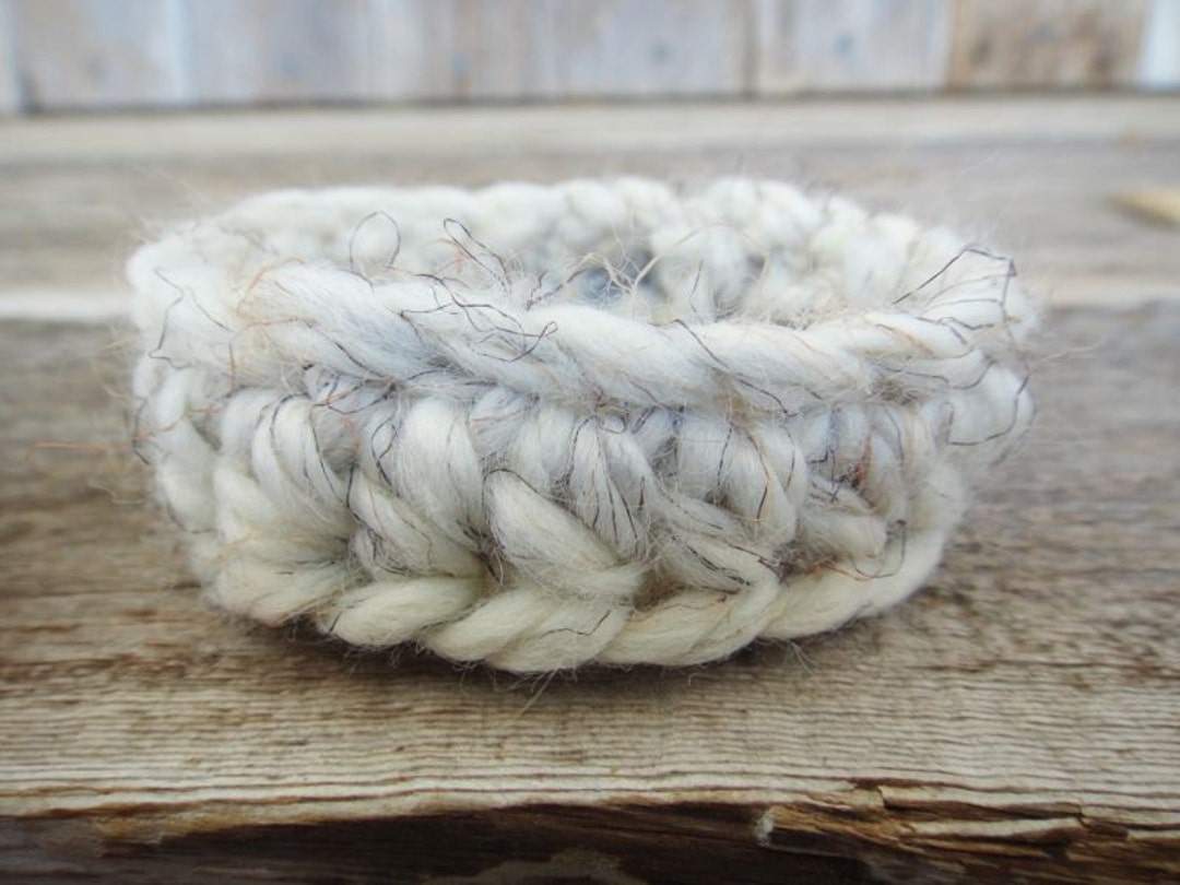 Oatmeal Crochet Bracelet - Oatmeal, Ivory White, Chunky, Summer ...