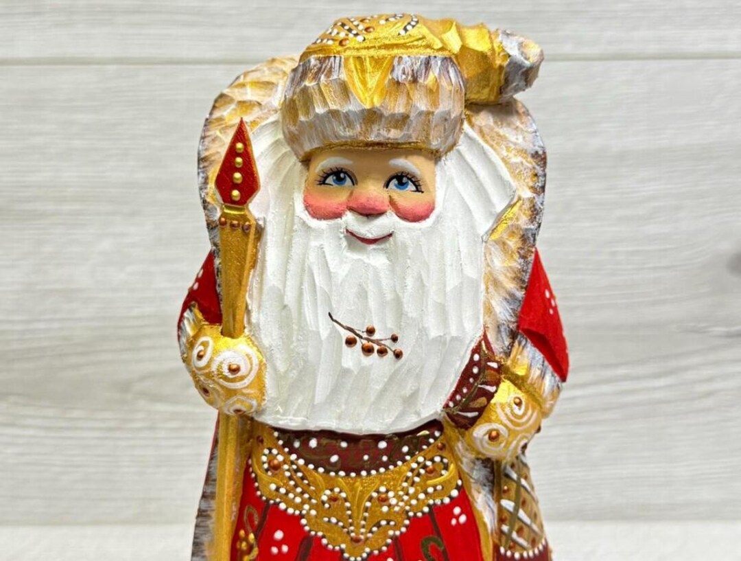 Handmade Santa Claus, Wooden Ded Moroz, Christmas Figurine Souvenir - Etsy