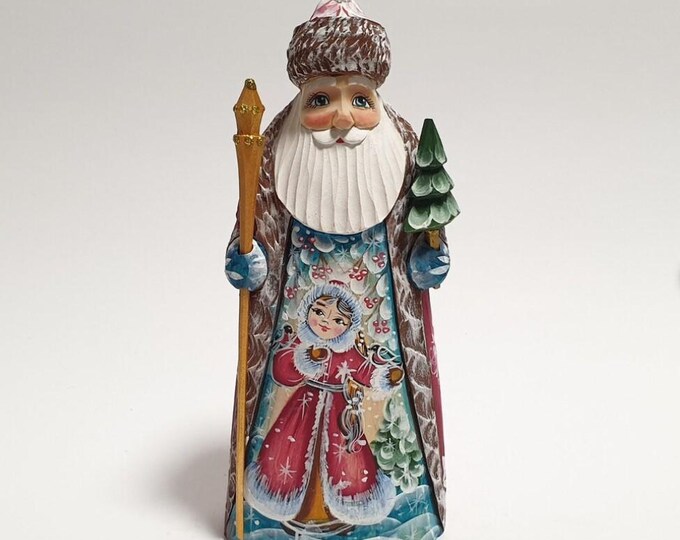 Carved Wooden Santa Claus ( Russian Ded Moroz ) Ukrainian Handmade ...