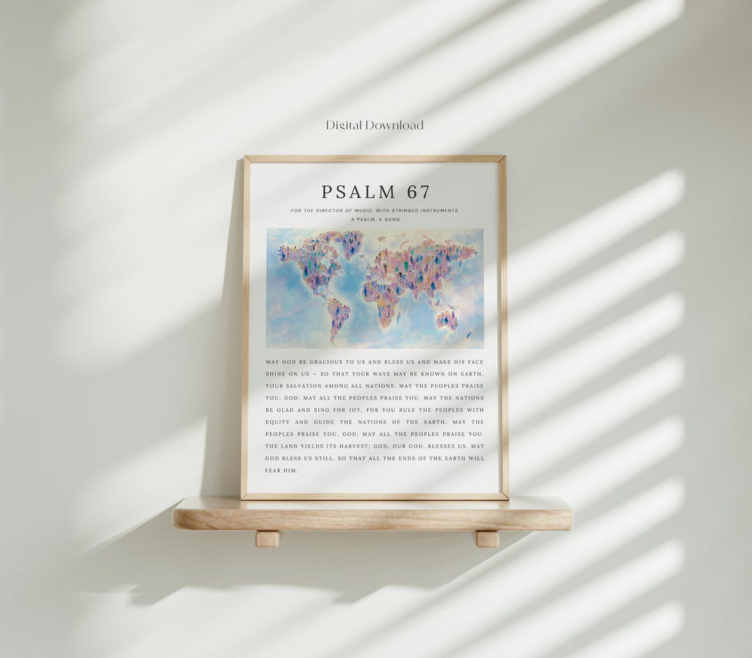 Psalm 67 Bible Verse Art | May God Be Gracious to Us | Christian Wall ...