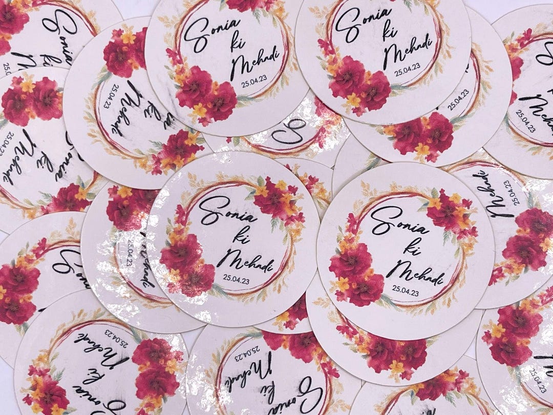 Personalised Mehndi Stickers, Luxury Stickers, Mehndi Stickers ...