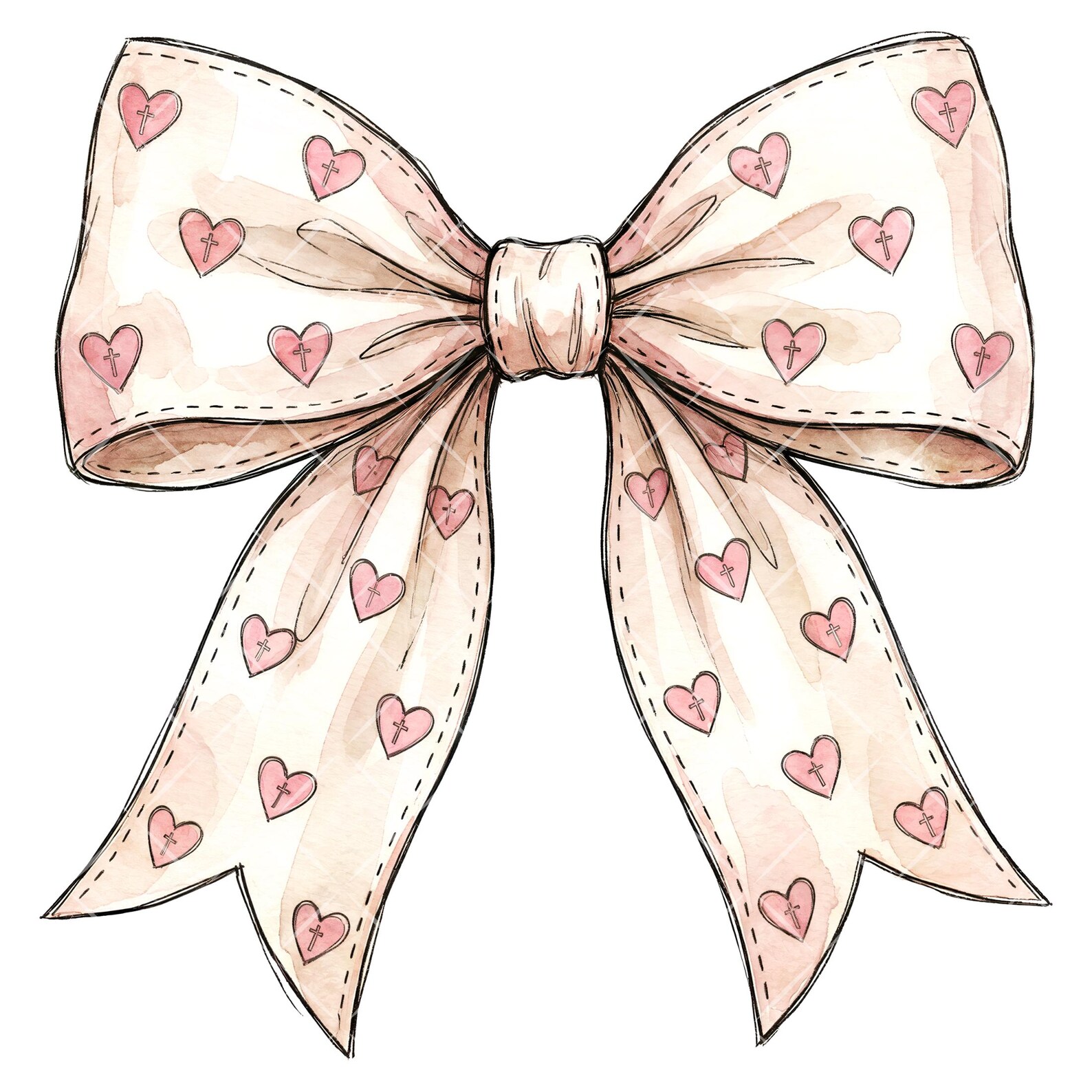 Coquette Christian Bow PNG | DTF Digital Download | Heart Bow PNG ...