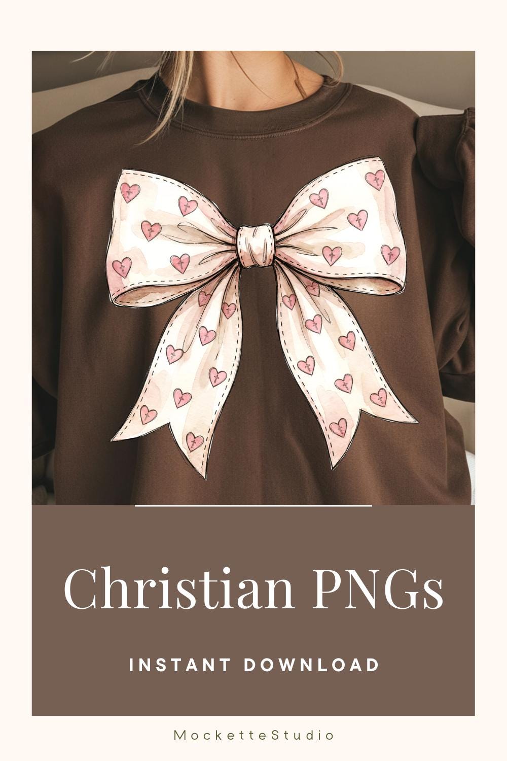 Coquette Christian Bow PNG | DTF Digital Download | Heart Bow PNG ...
