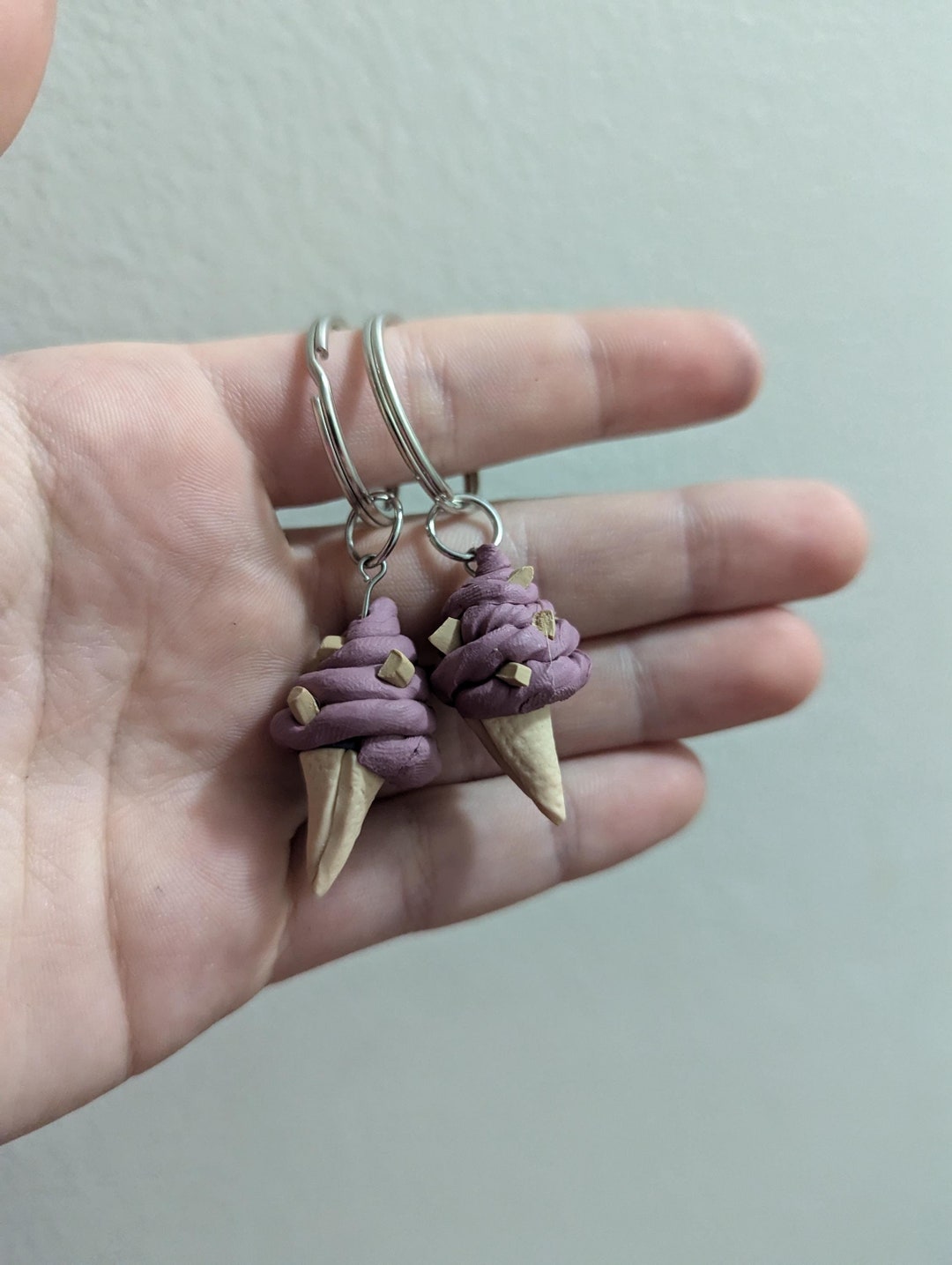 Ice Cream Cone Key Chain - Etsy