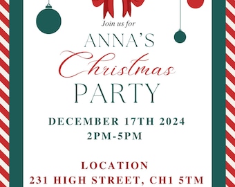 Editable Christmas Party Invitation Digital Download - Etsy