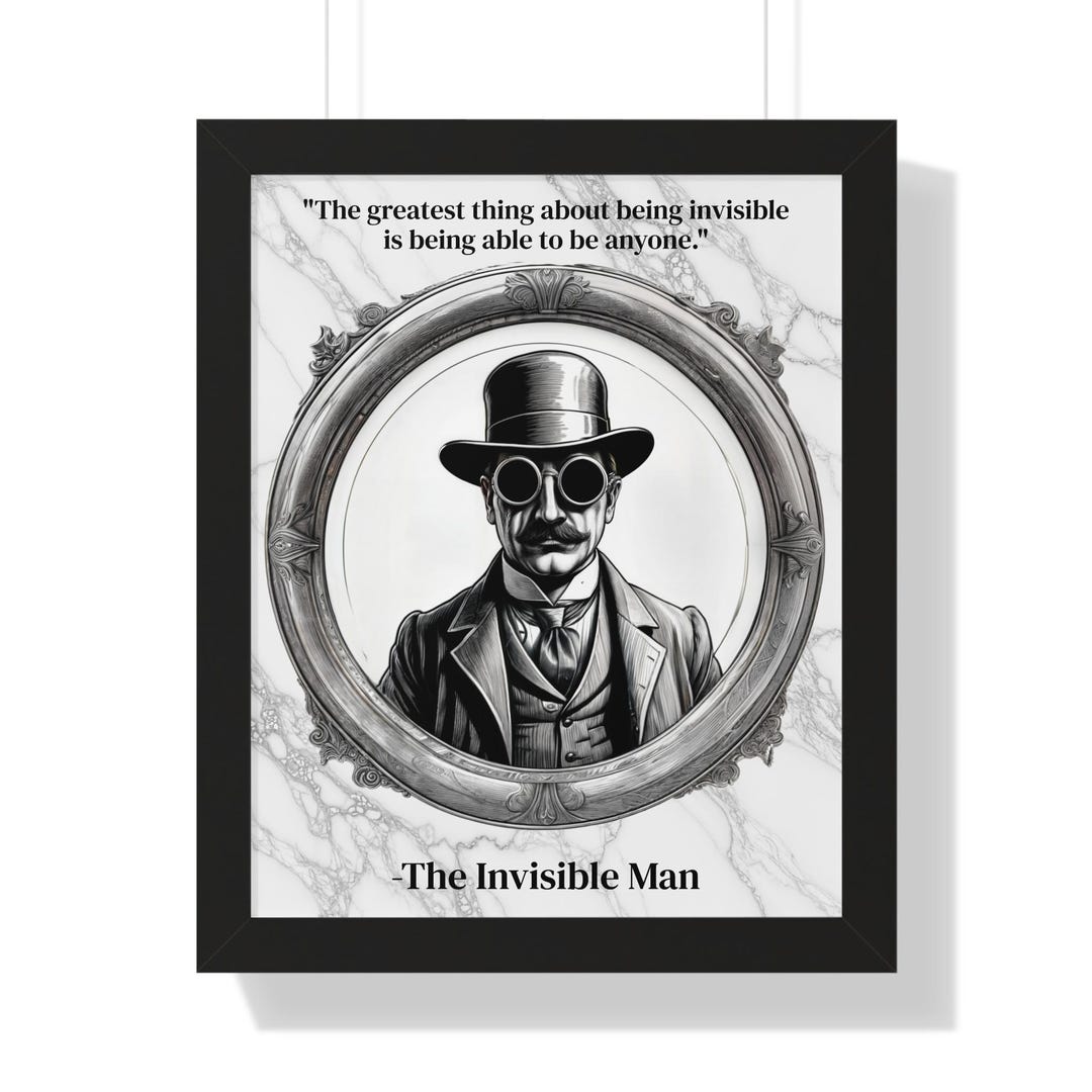 The Invisible Man Inspirational Quote Sci-fi Decor Framed Wall Art for ...