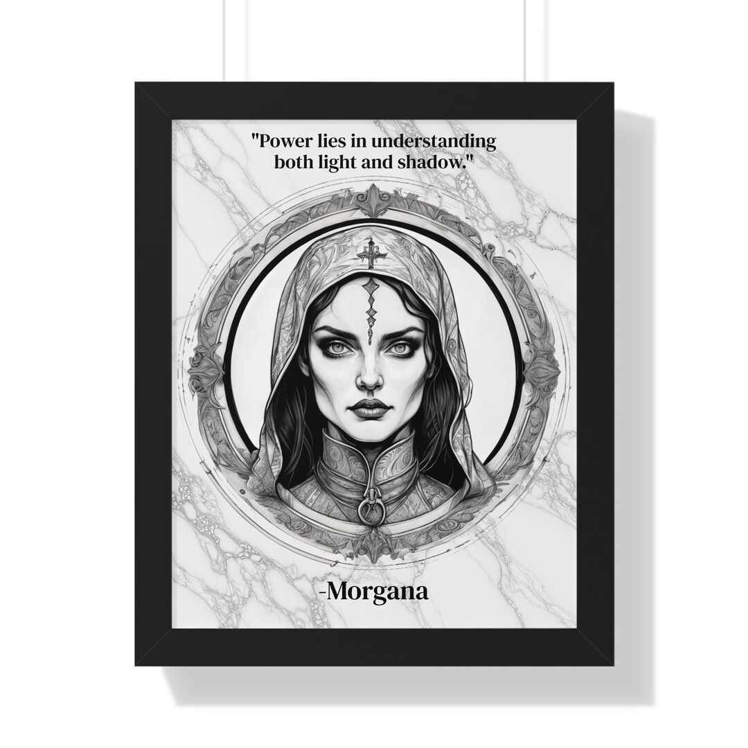 Morgana Fantasy Art Magic Wizard Framed Wall Art Inspirational Quote ...
