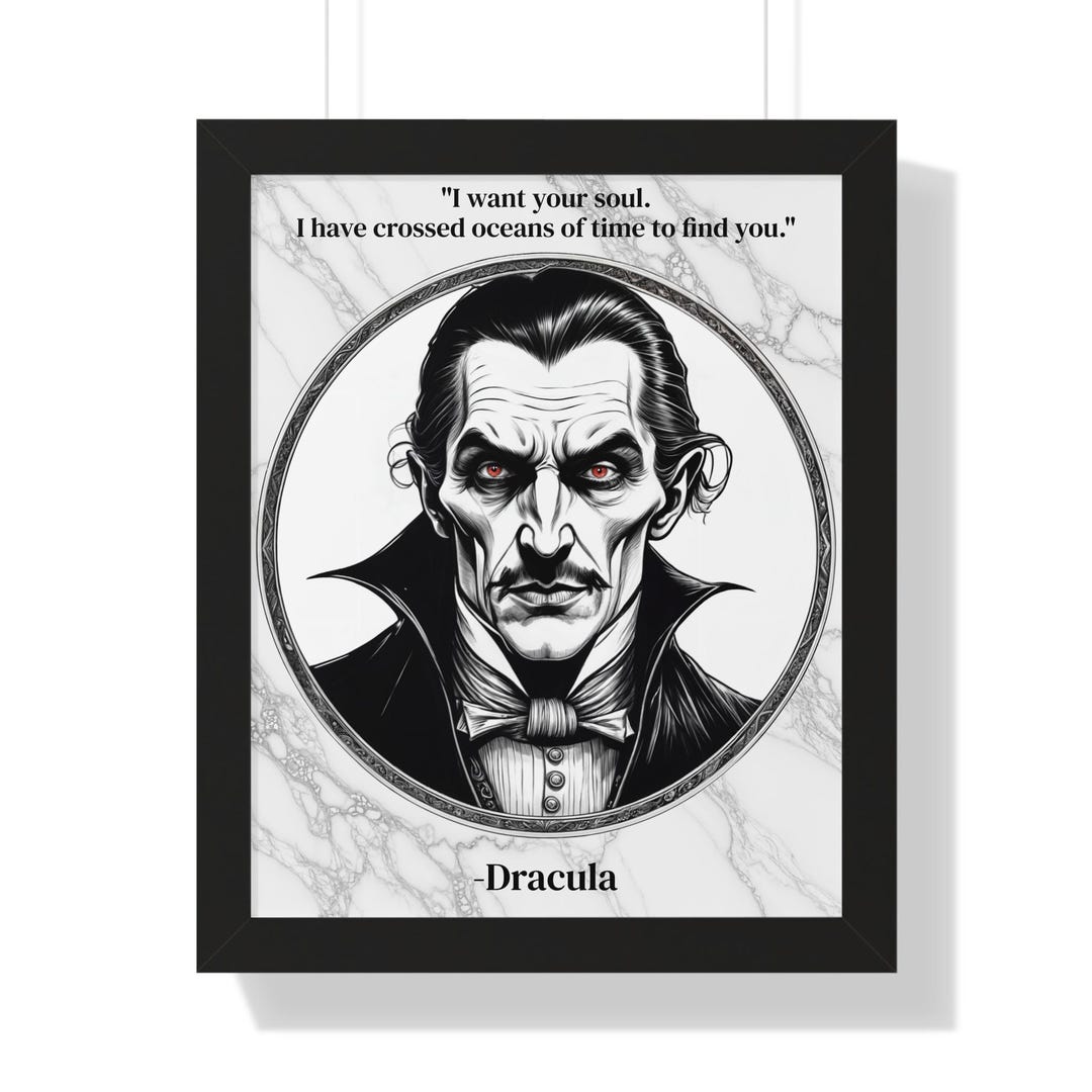 Dracula Inspirational Quote Gothic Decor Framed Wall Art for Home ...