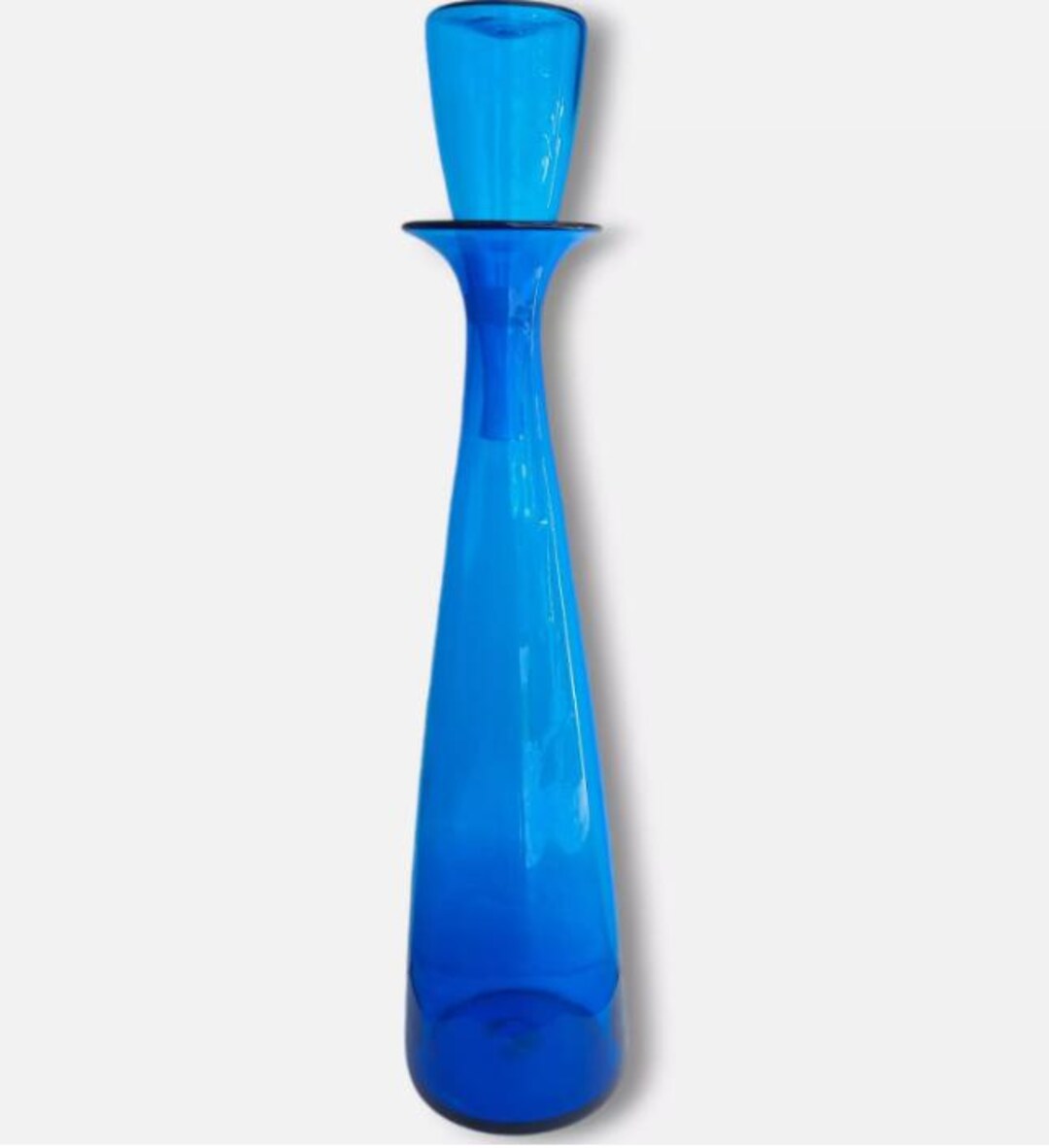 Vintage MCM Blenko 6138 32 Turquoise Blue Architectural Floor Vase ...