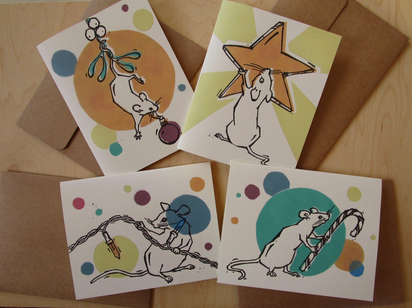 Mouse Holiday Card Collection - Etsy