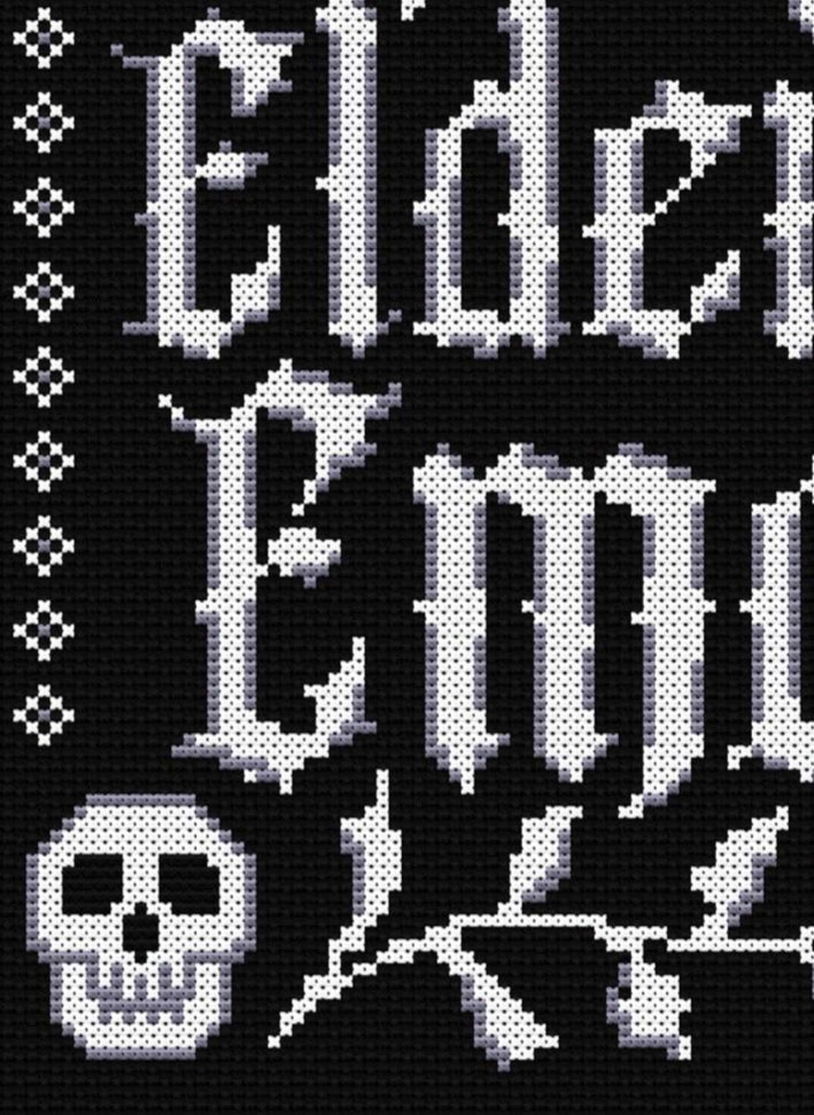 Elder Emo Cross Stitch Pattern – Gothic Tattoo Style PDF Pattern – Dark ...