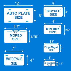 Personalize Custom License Plate Tag Any State Auto Car Motorcycle ATV ...