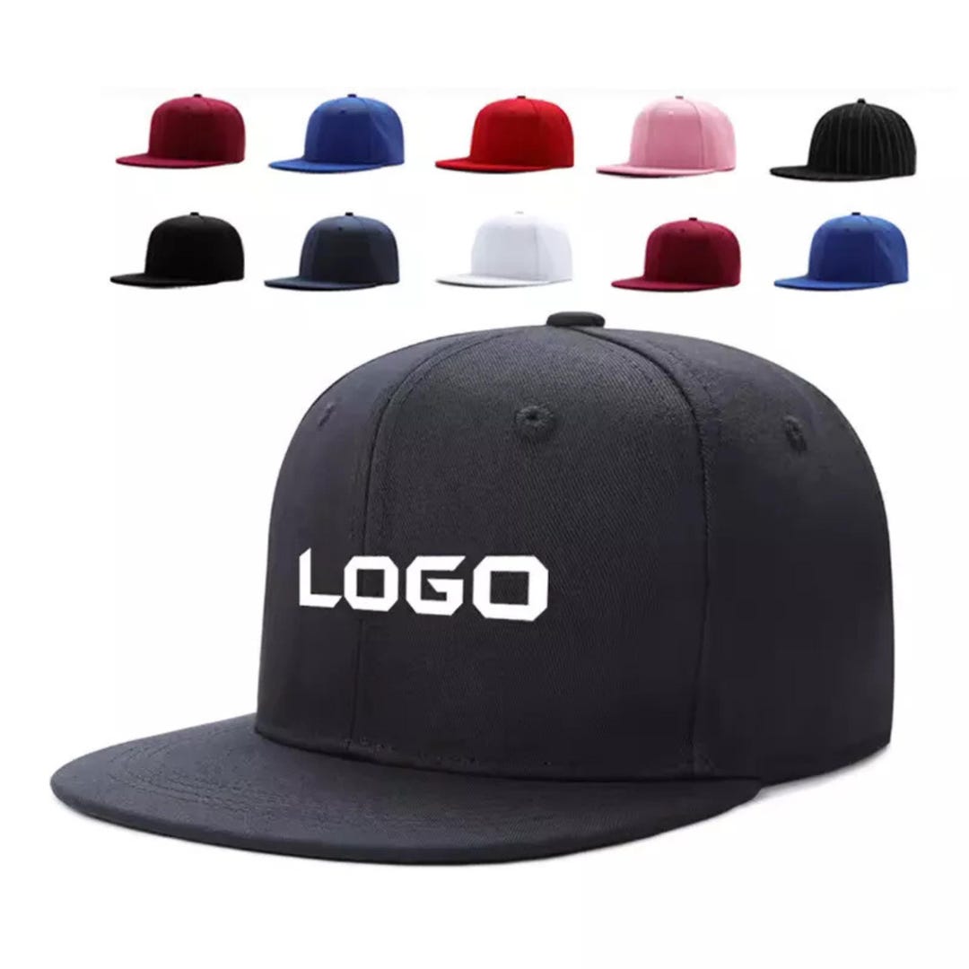 Custom Printed Text Logo Custom Personalized Snapback Hat Premium Cap ...