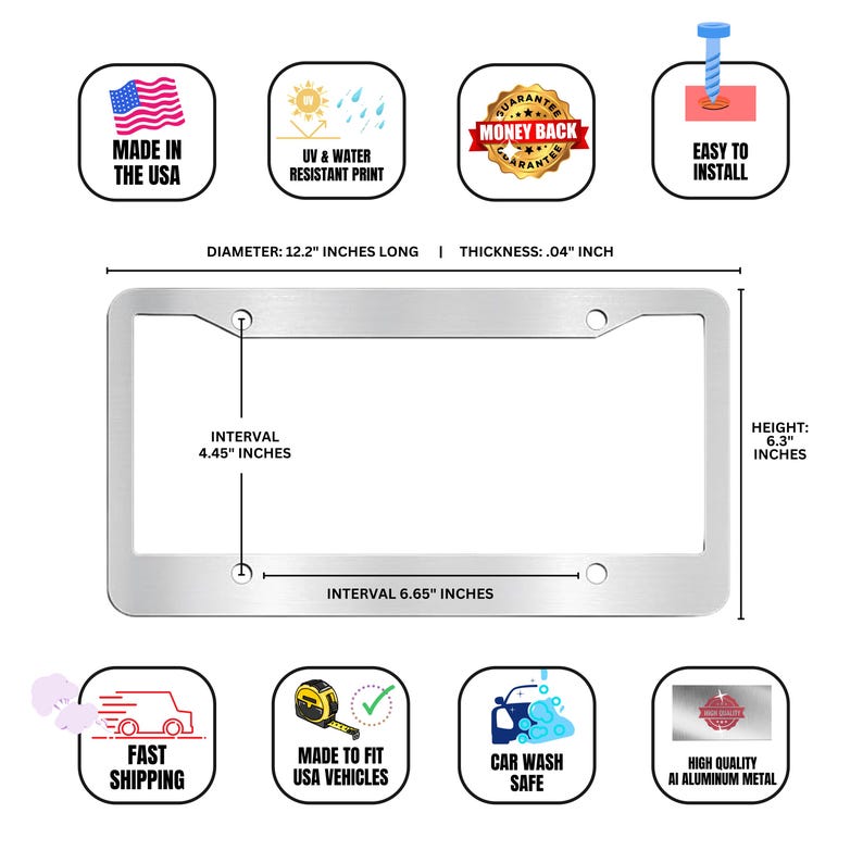 Custom Aluminum License Plate Frame – Personalized Car Accessory - Etsy