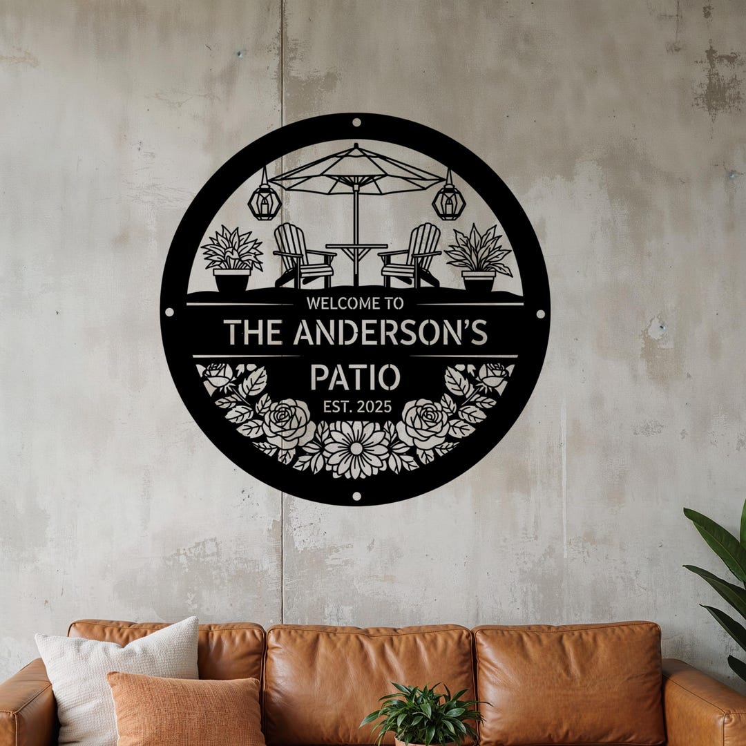 Personalized Metal Patio Sign, Custom Metal Backyard Sign, Outdoor ...
