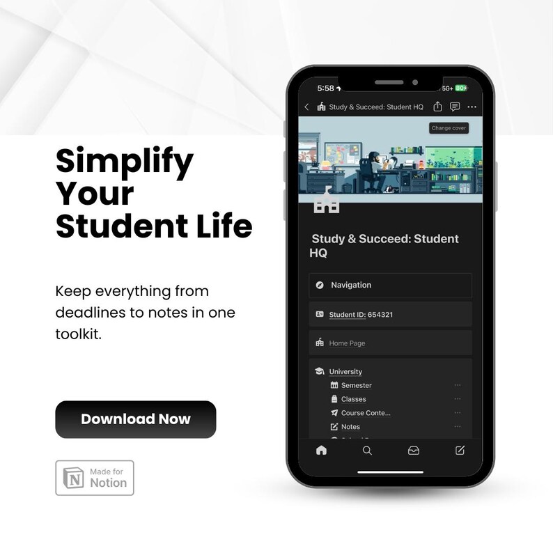 Study and Succeed: Notion Student Planner | Organize Classes ...