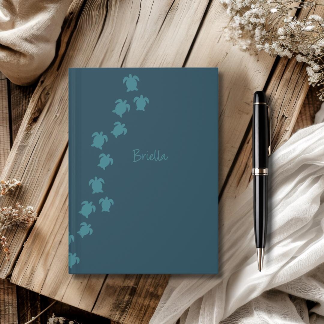 Personalized Turtle Journal, Sea Turtles Book Log, Sea Turtle Notebook ...