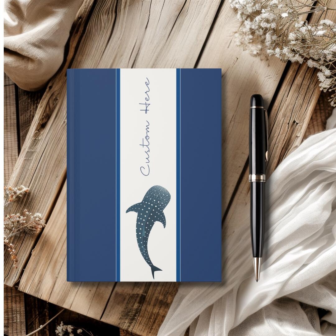 Custom Name Journal Notebook, Whale Shark Gift for Him and Her ...