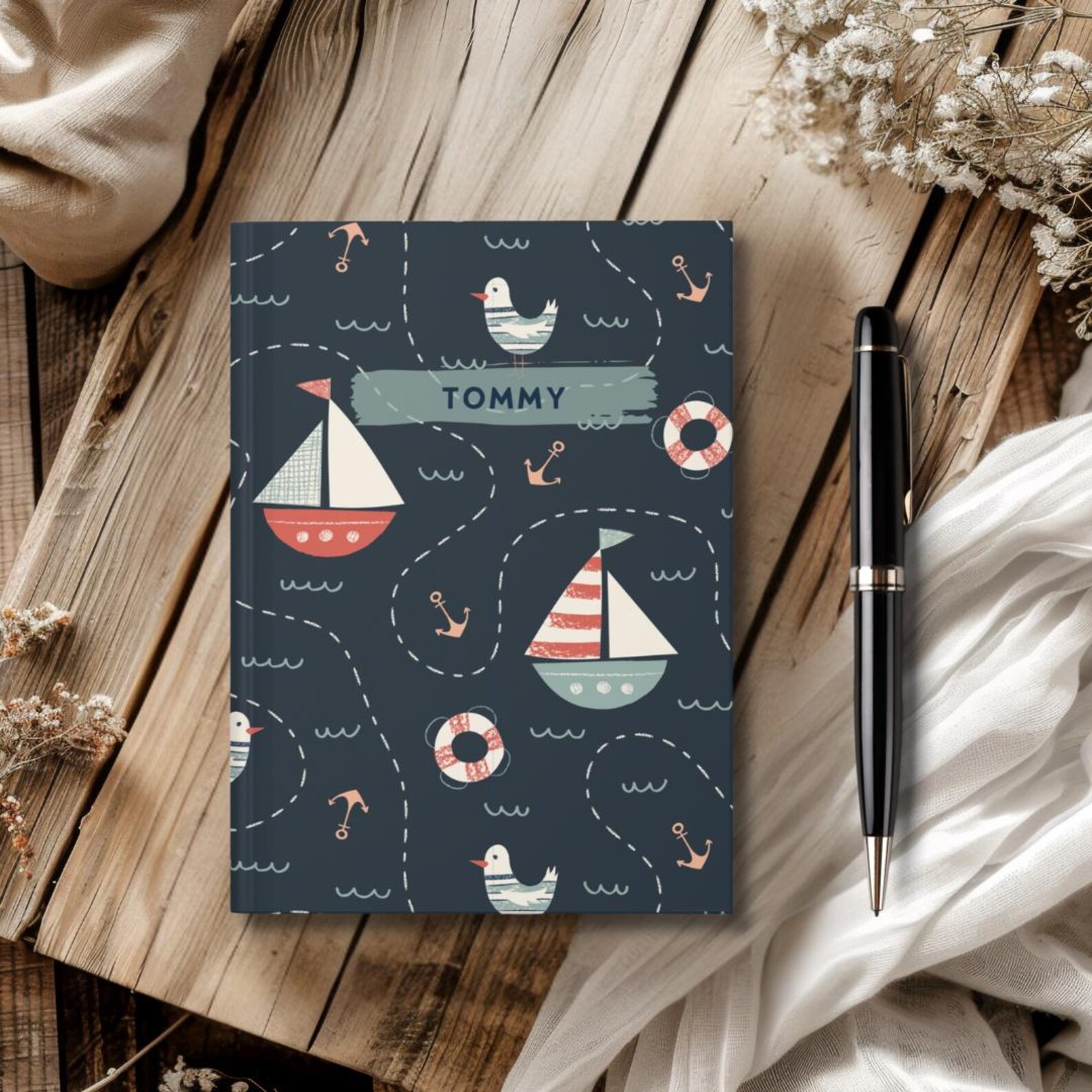 Personalized Sailing Journal Notebook, Sailboat Gifts, Cute Sailboats ...