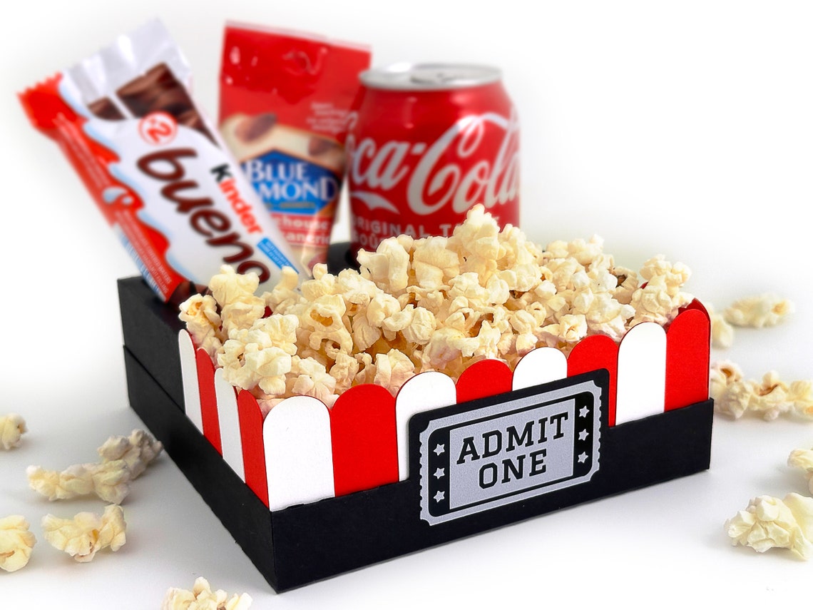 Movie Night Snack Box for Popcorn, Pop, Candy, Perfect for Birthday ...