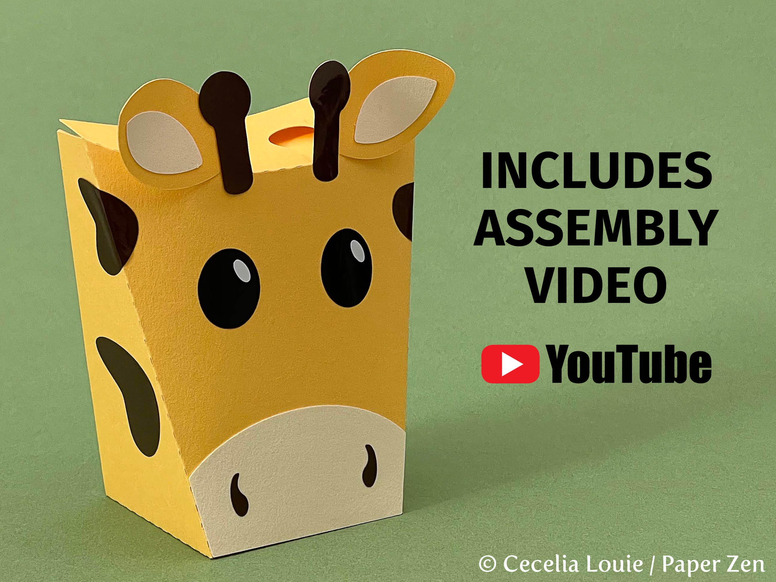 Giraffe Gift Box SVG Gift Card Holder Party Favor or - Etsy