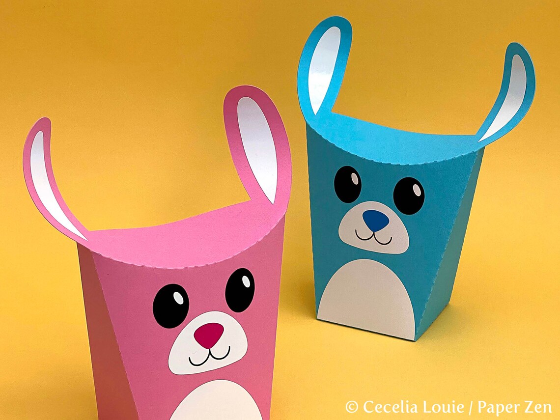 Easter Bunny Rabbit Box Template SVG Gift Card Holder Party | Etsy