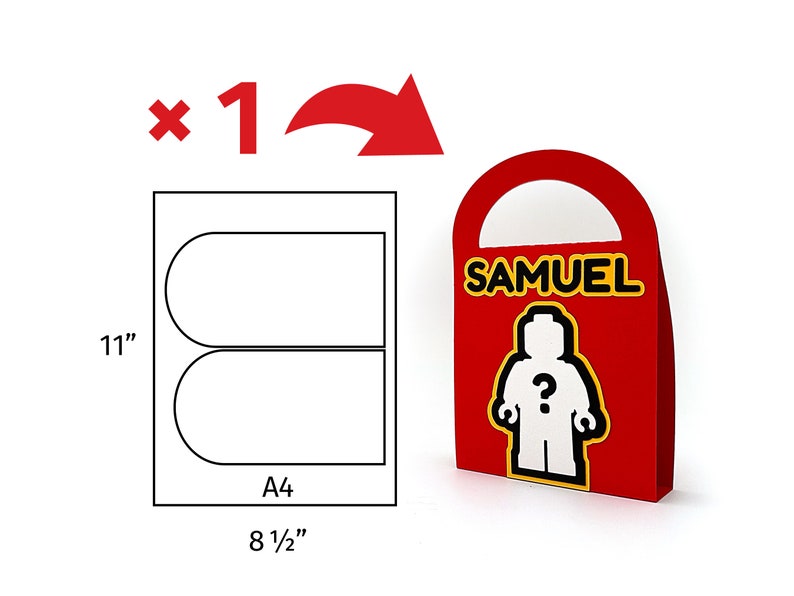 Minifigure Building Brick Toy - Template for Birthday Party Favor Gift ...