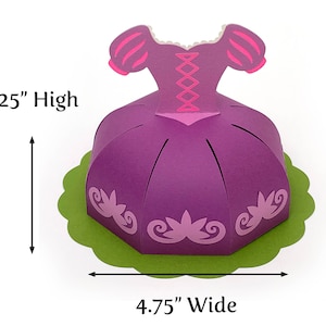 Princess Dress (2010) Party Favour Gift Box Bag SVG for Girls Birthday ...