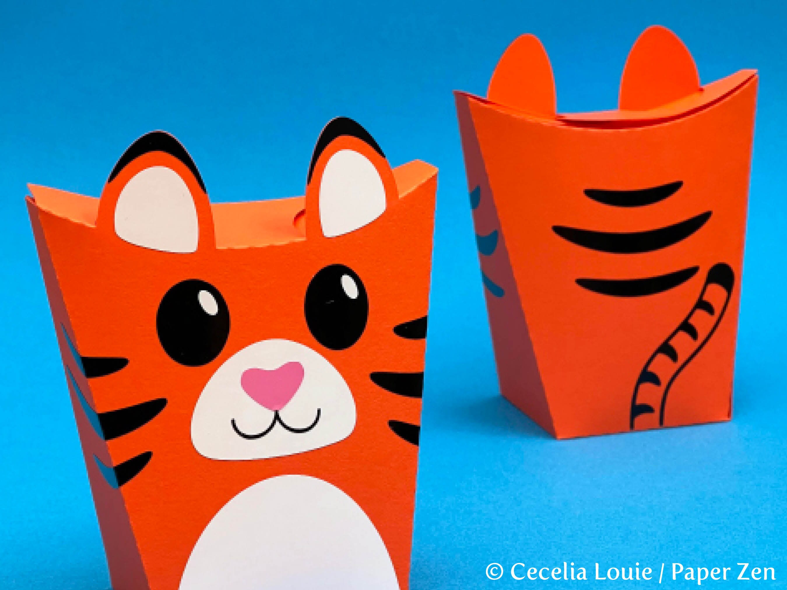 Tiger Gift Box SVG Cricut Gift Card Holder Party Favor | Etsy