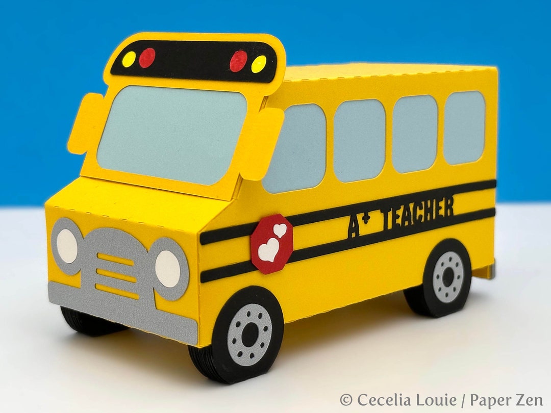 School Bus Gift Card Holder Box for Teacher Appreciation, Back-to ...