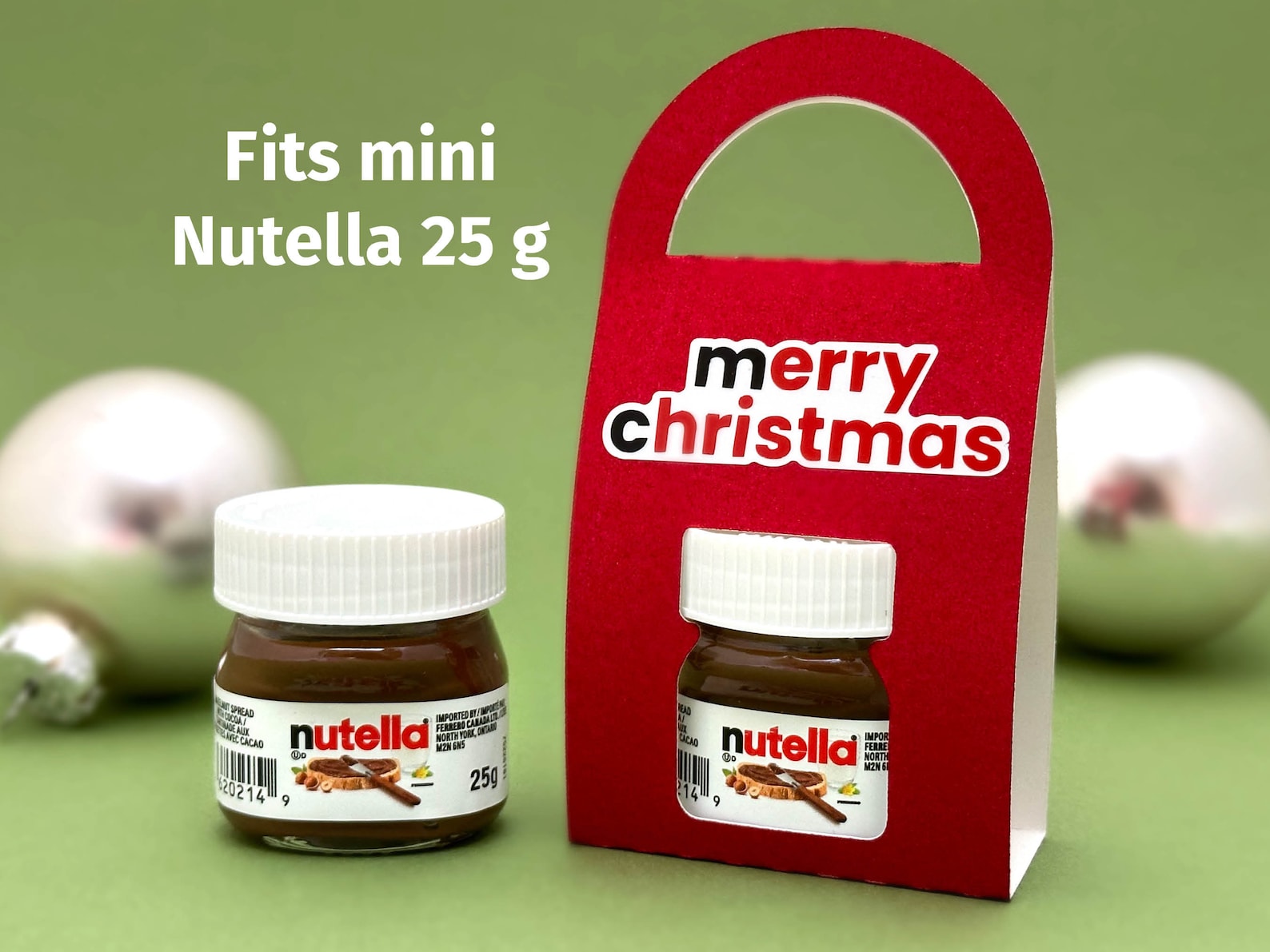 Nutella Box With Handle for Christmas Party Favour Gift Bag - 3D SVG ...