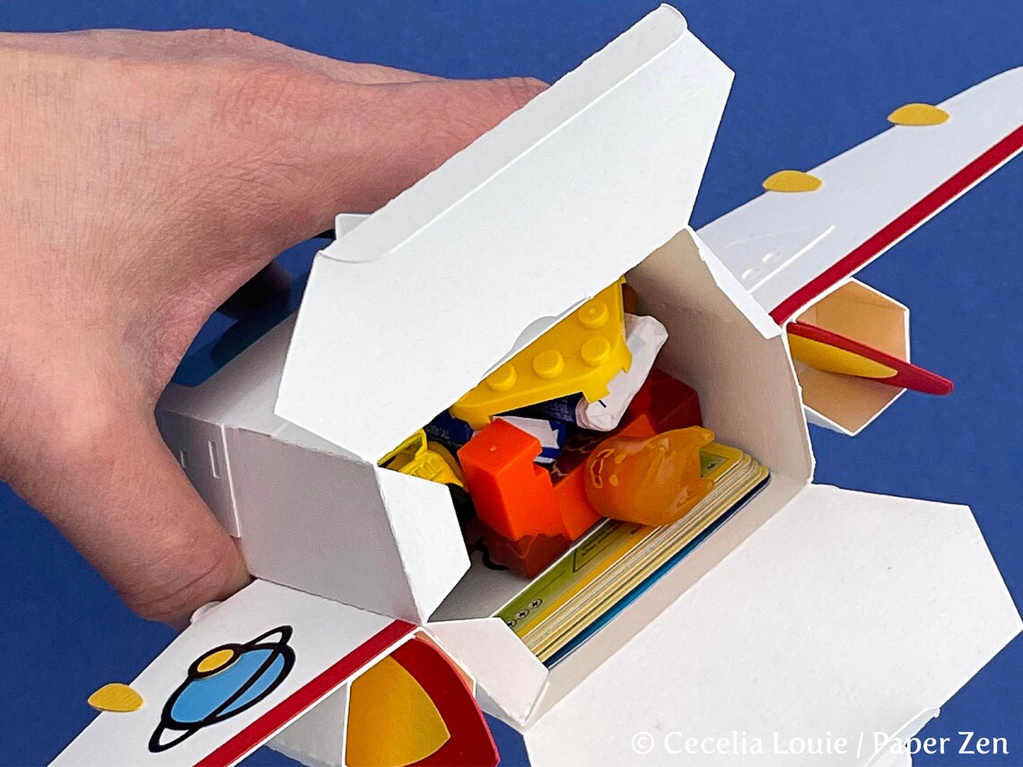 Space Ship Gift Box 3D SVG Party Favor Box Template - Etsy