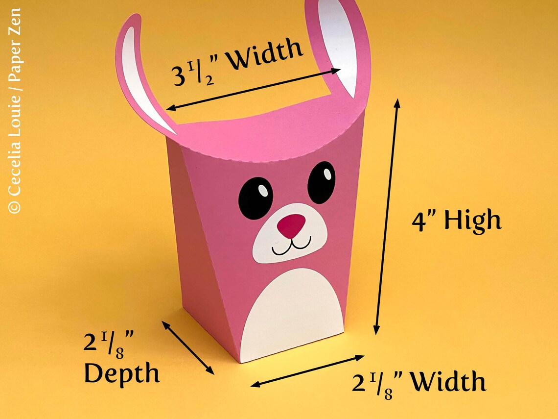 Easter Bunny Rabbit Box Template SVG Gift Card Holder Party | Etsy