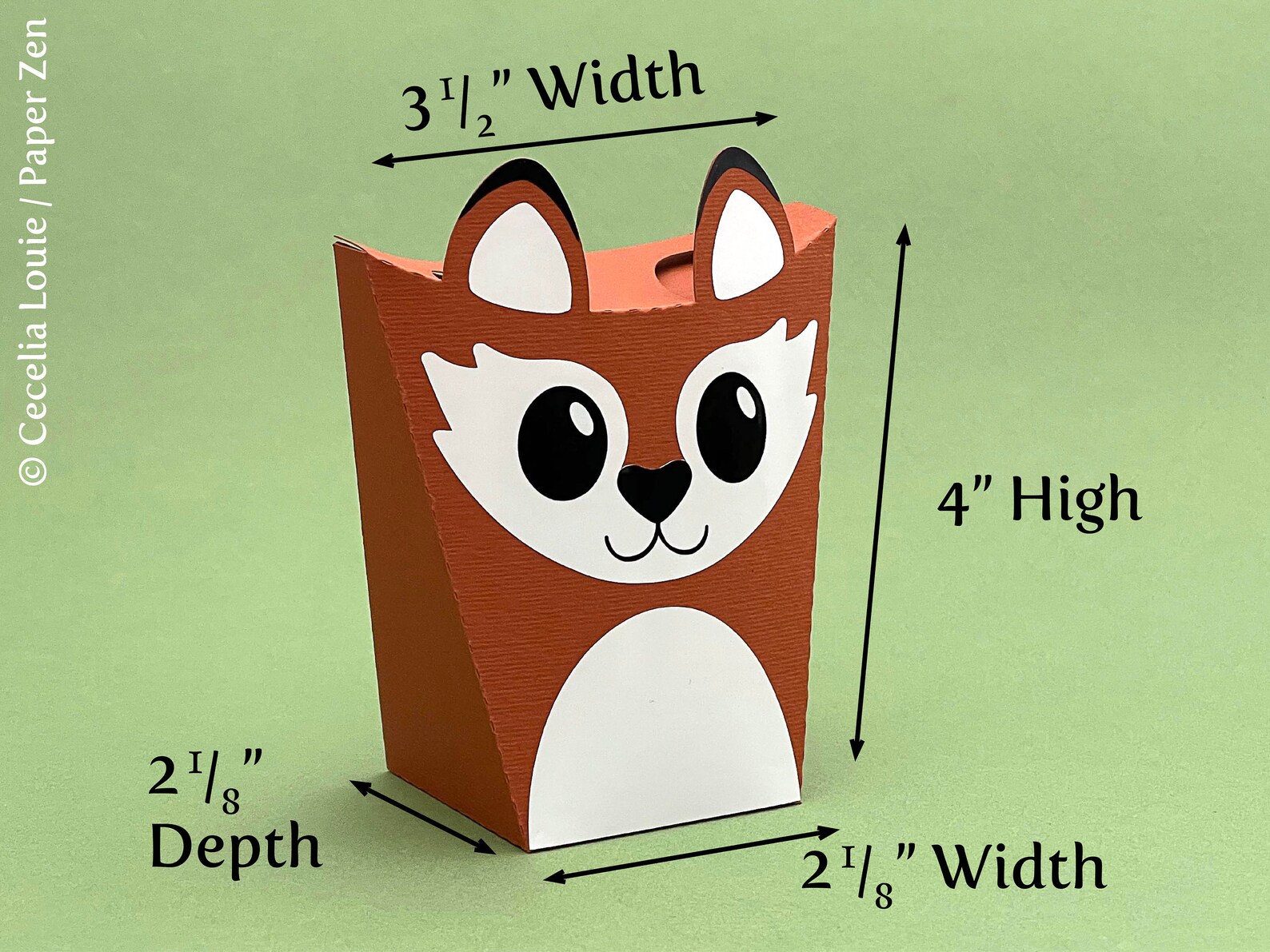 Fox Gift Box SVG Gift Card Holder Party Favor or Advent - Etsy